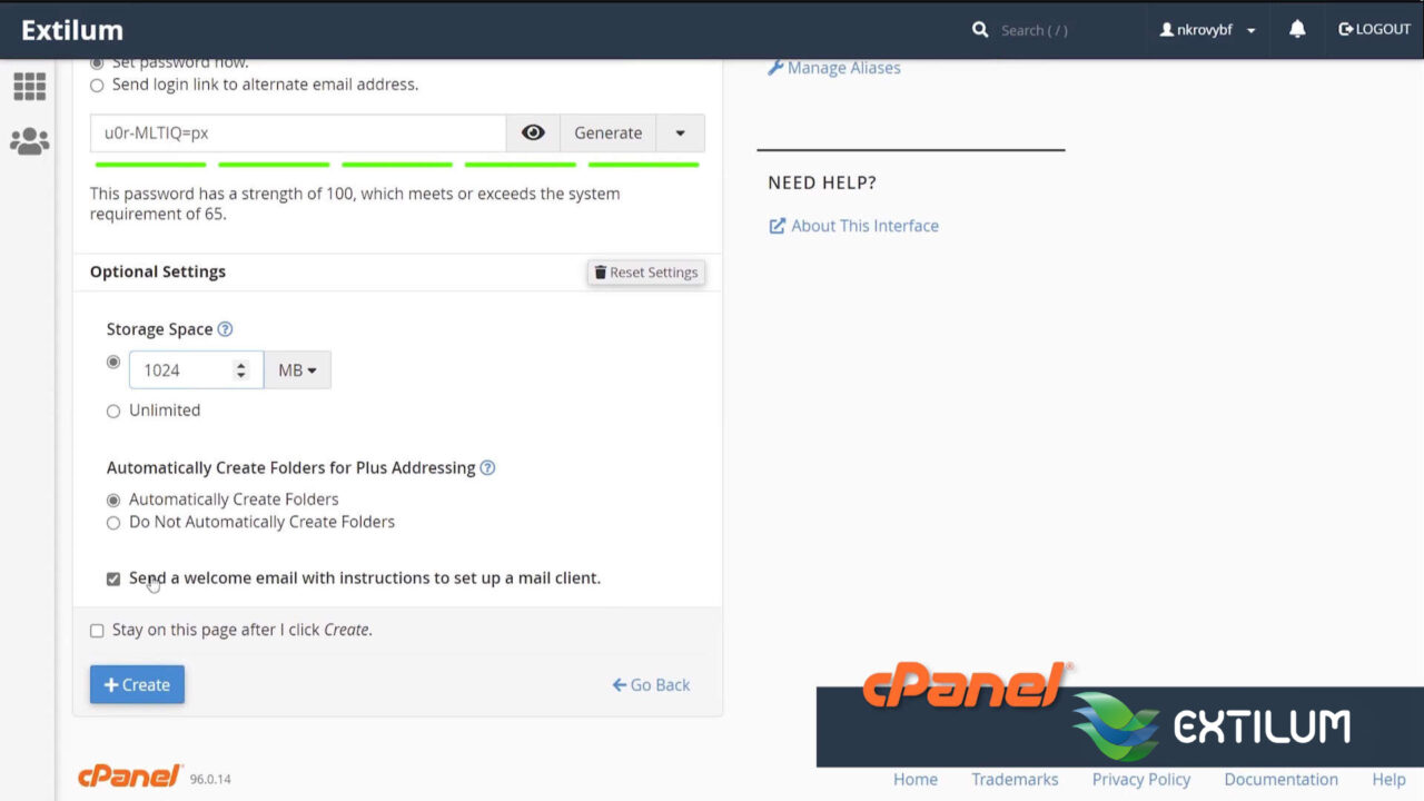 Create Your Email Account - cPanel • Extilum Knowledgebase
