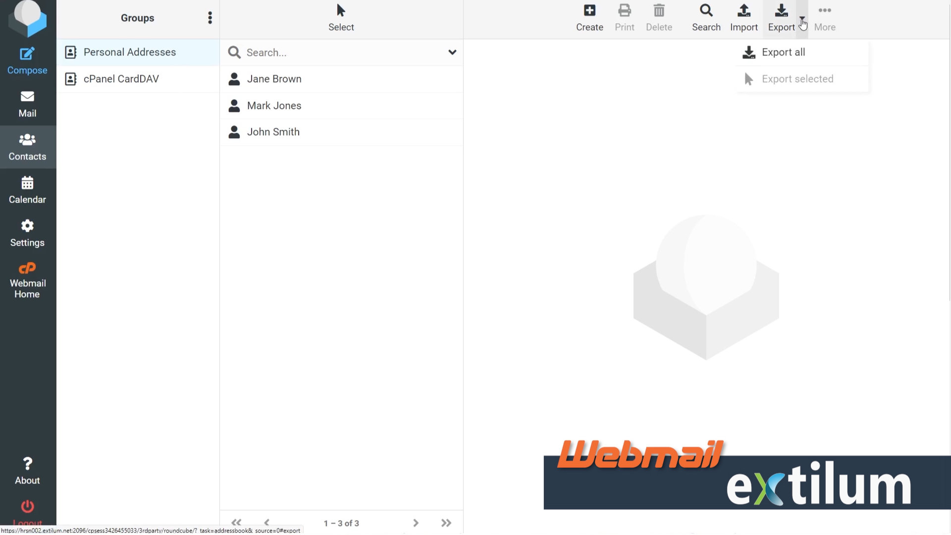 Export Email Contacts From Roundcube Webmail Extilum Knowledgebase