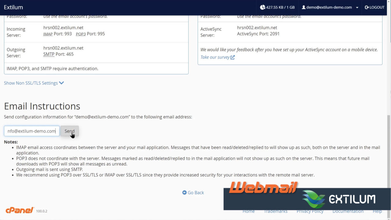 Set Up Email Webmail • Extilum Knowledgebase