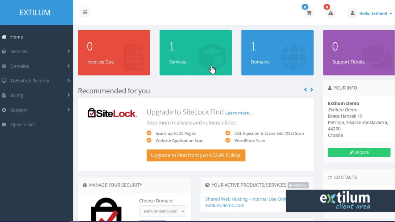 Create an Addon domain - Client Area • Extilum Knowledgebase
