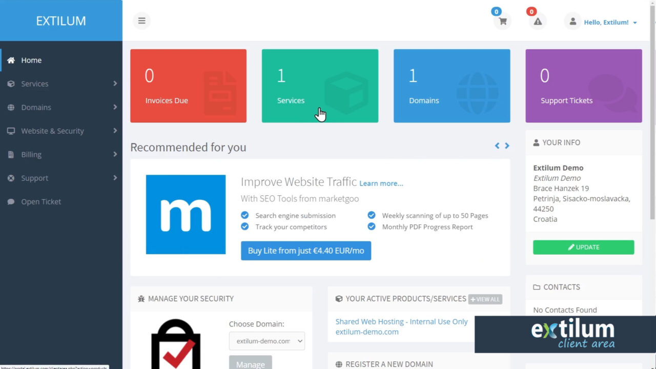 File Manager - Client Area • Extilum Knowledgebase