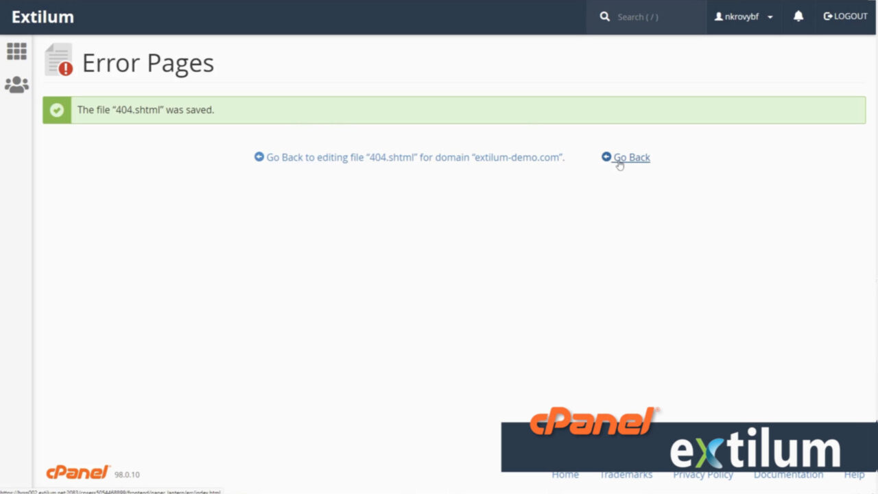 Create Error Pages - cPanel • Extilum Knowledgebase