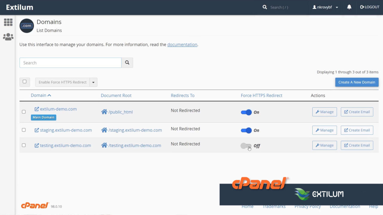 Force Domain HTTPS Redirect - cPanel • Extilum Knowledgebase