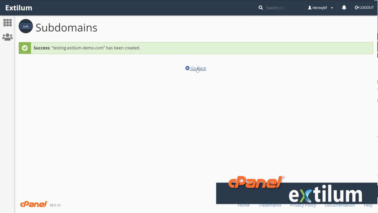 Create a Subdomain - cPanel • Extilum Knowledgebase