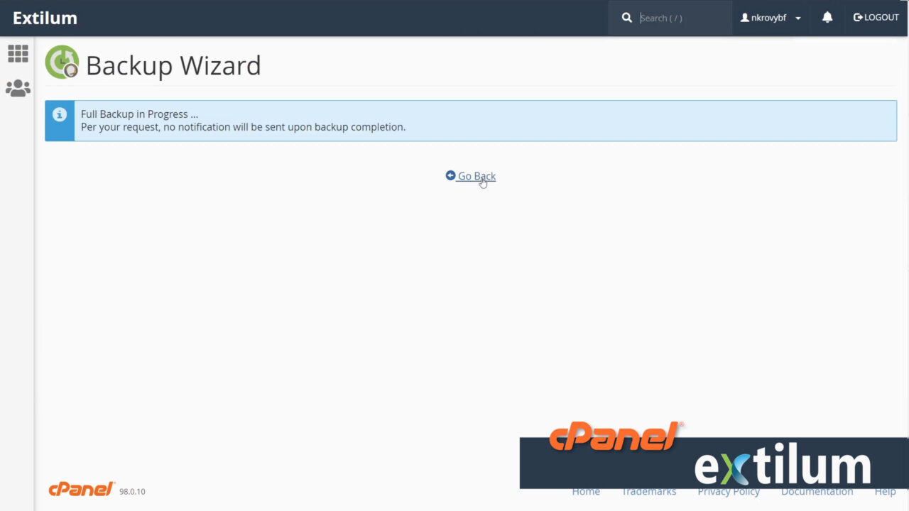Download Full Backup with Backup Wizard - cPanel • Extilum Help