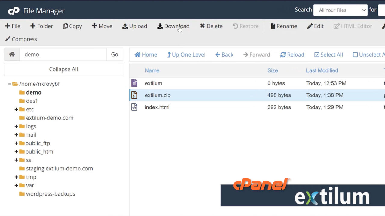 Compress Files using File Manager - cPanel • Extilum Knowledgebase