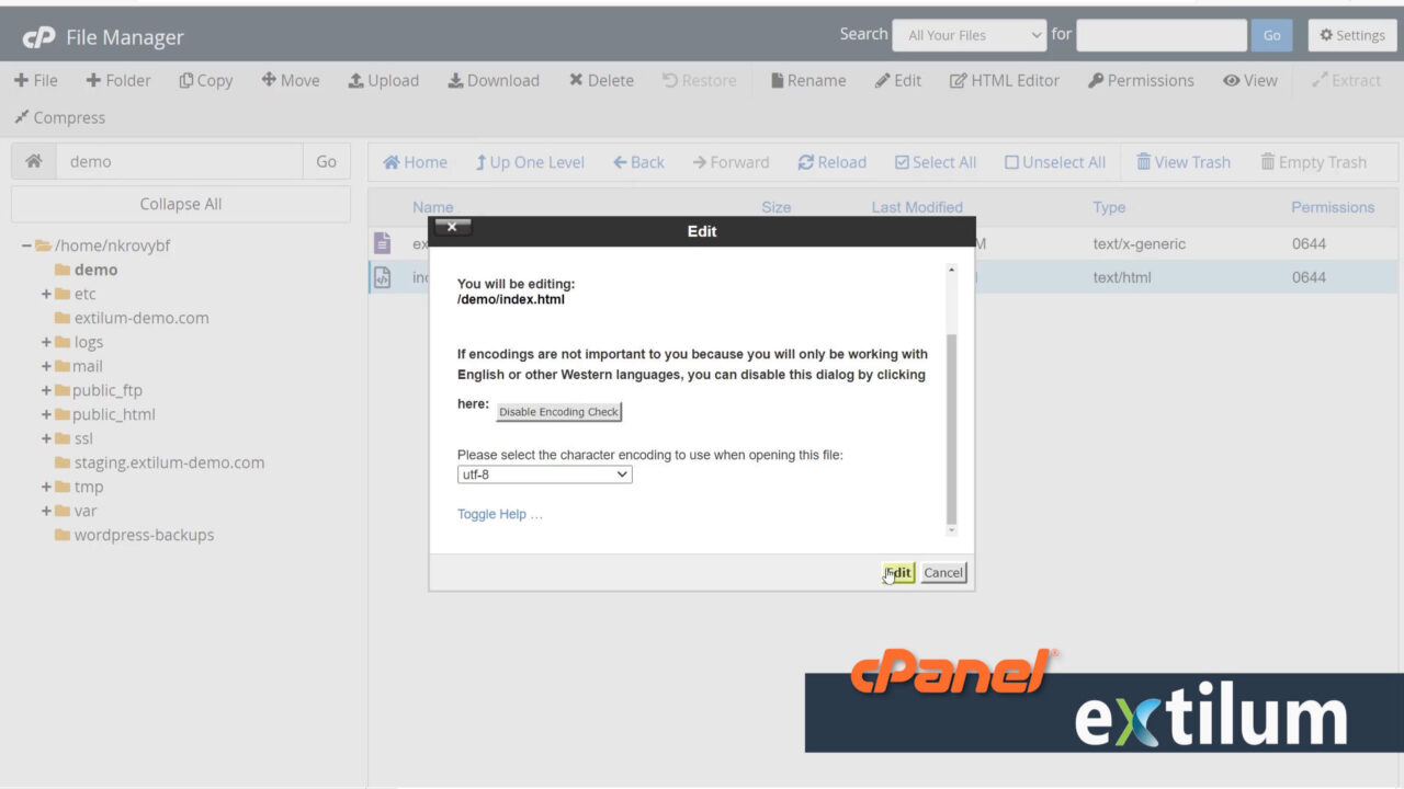 Edit a File Using File Manager - cPanel • Extilum Knowledgebase