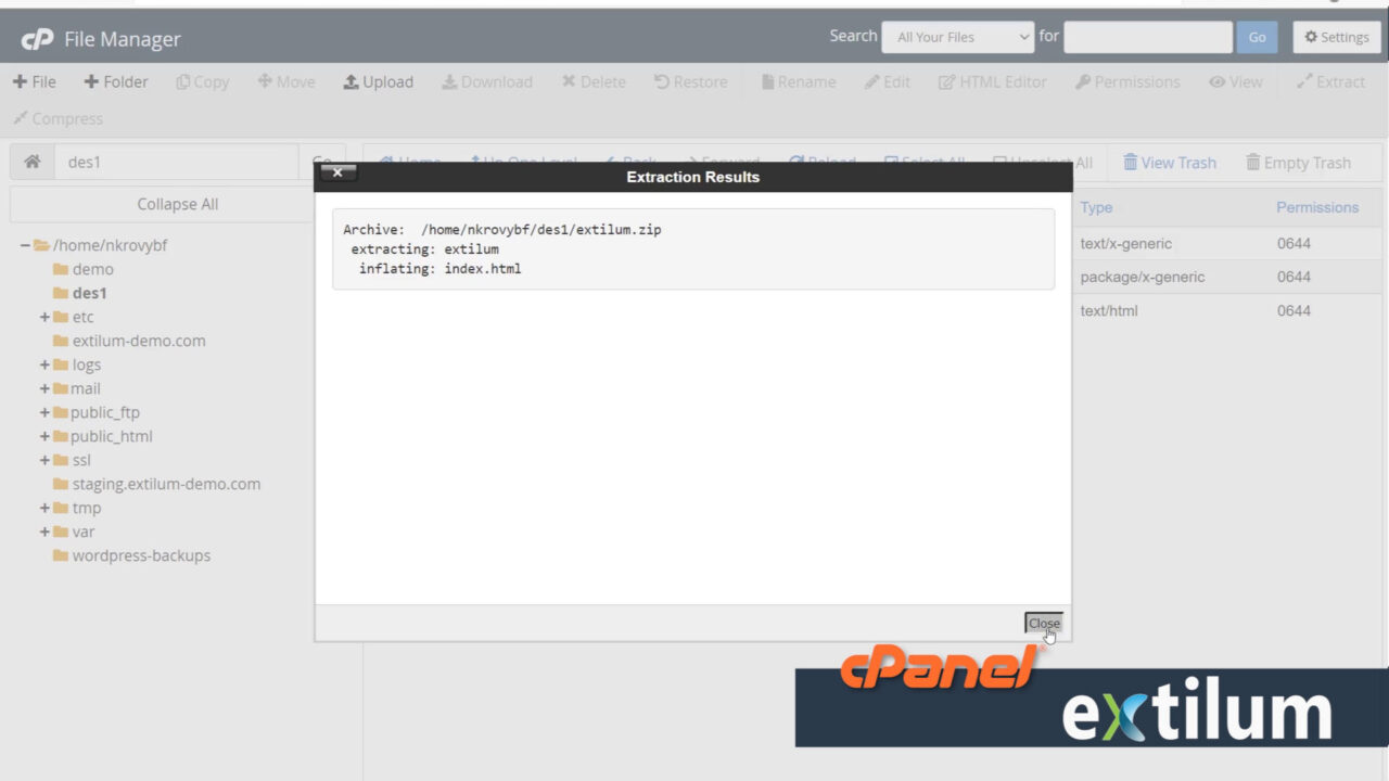 Extract Files using File Manager – cPanel • Extilum Knowledgebase