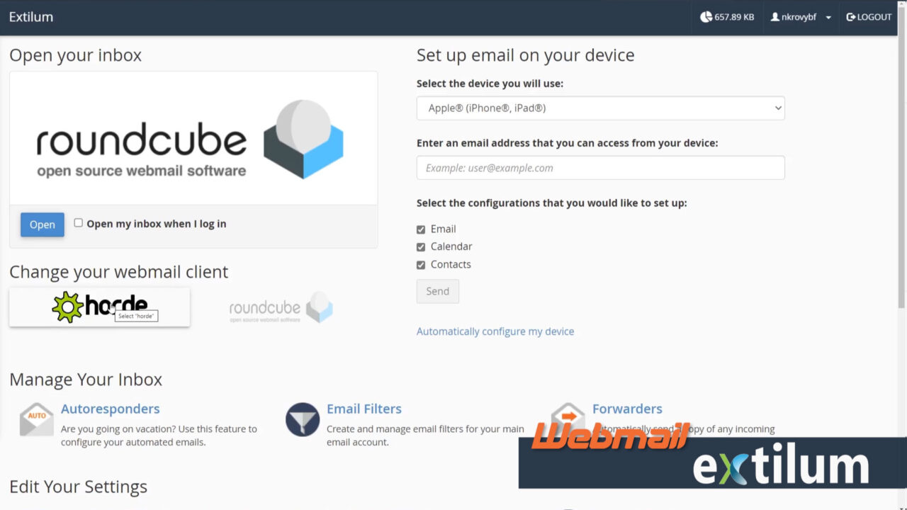 Horde Webmail • Extilum Knowledgebase