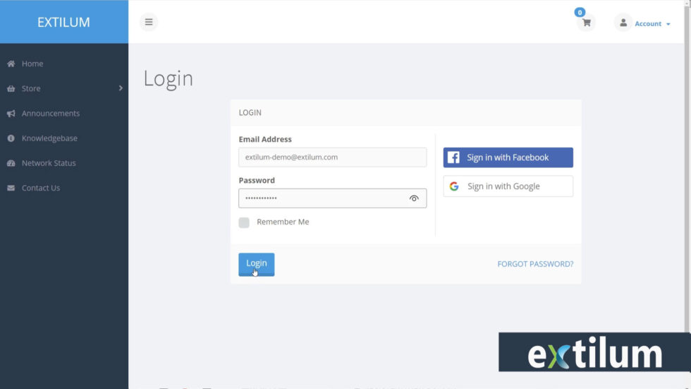 Login to Client Area • Extilum Knowledgebase