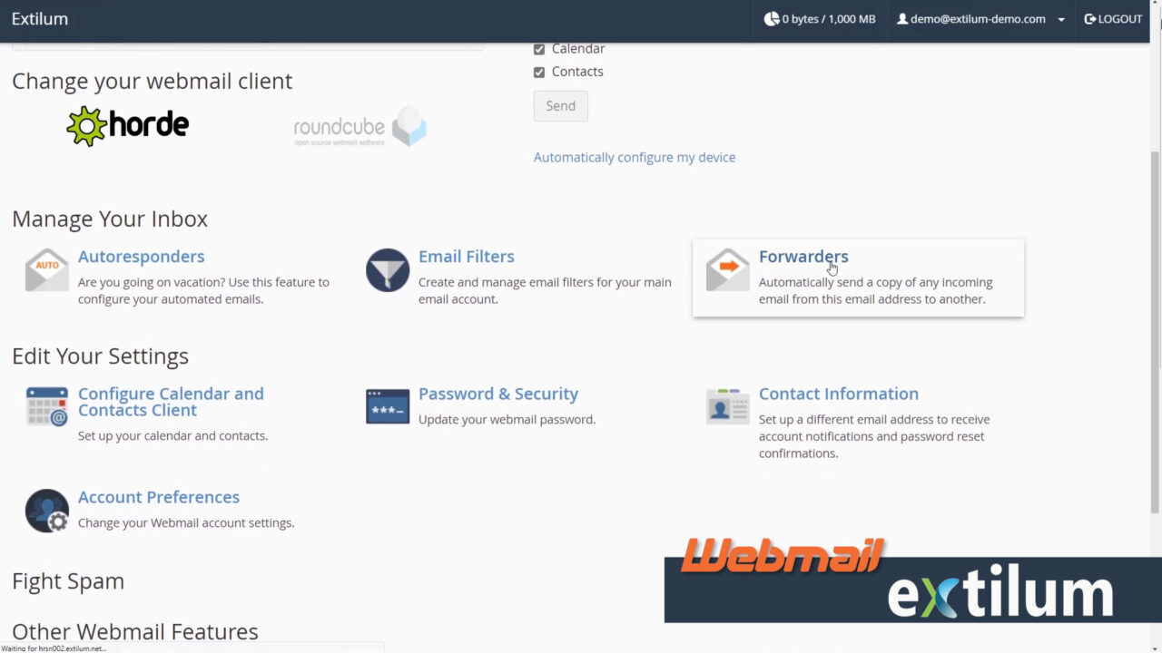 Forward Email - Webmail • Extilum Knowledgebase