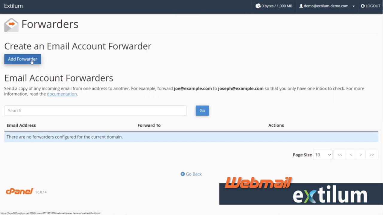 Forward Email - Webmail • Extilum Knowledgebase