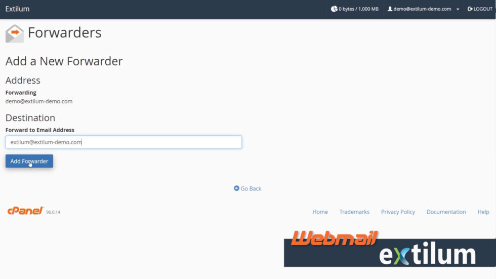 Forward Email - Webmail • Extilum Knowledgebase