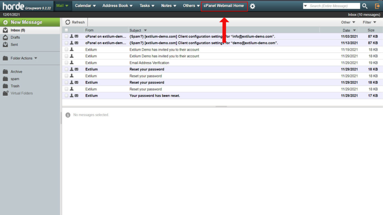 Change your default Webmail client • Extilum Knowledgebase