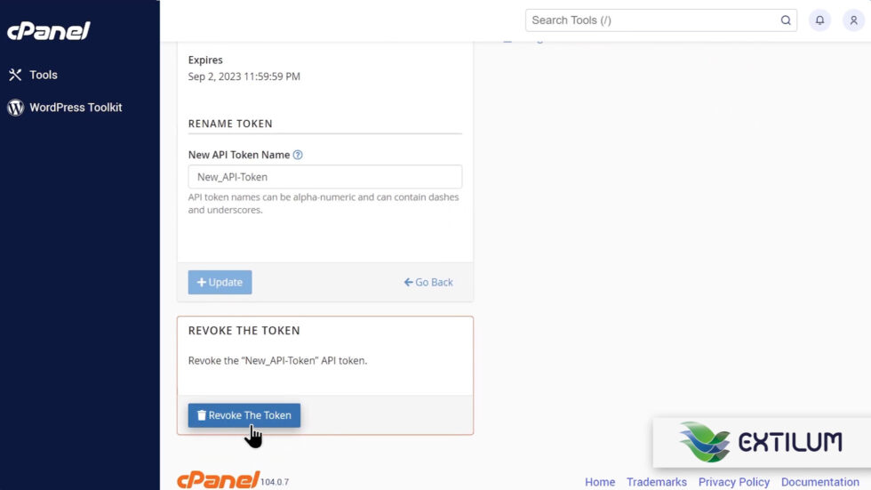 Manage API token - cPanel • Extilum Knowledgebase